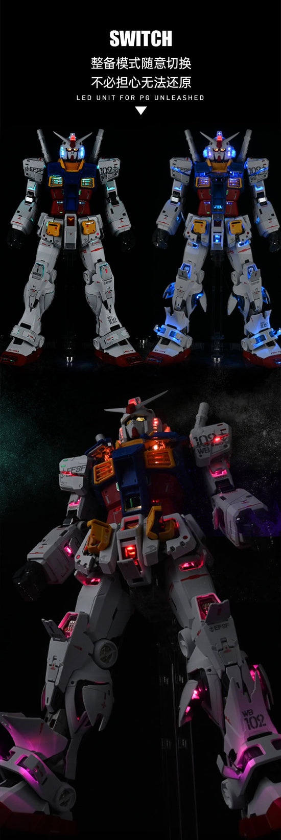 UA Workshop LED Set for PG Unleashed RX-78-2 (Deluxe Version) – USA Gundam Store