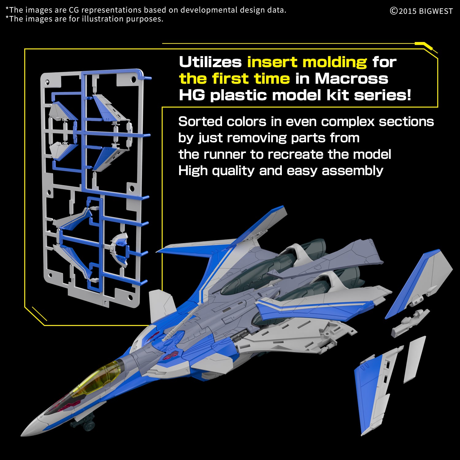 Macross Delta HG Hayate Immelmann's VF-31J Siegfried 1/100 Scale Model ...