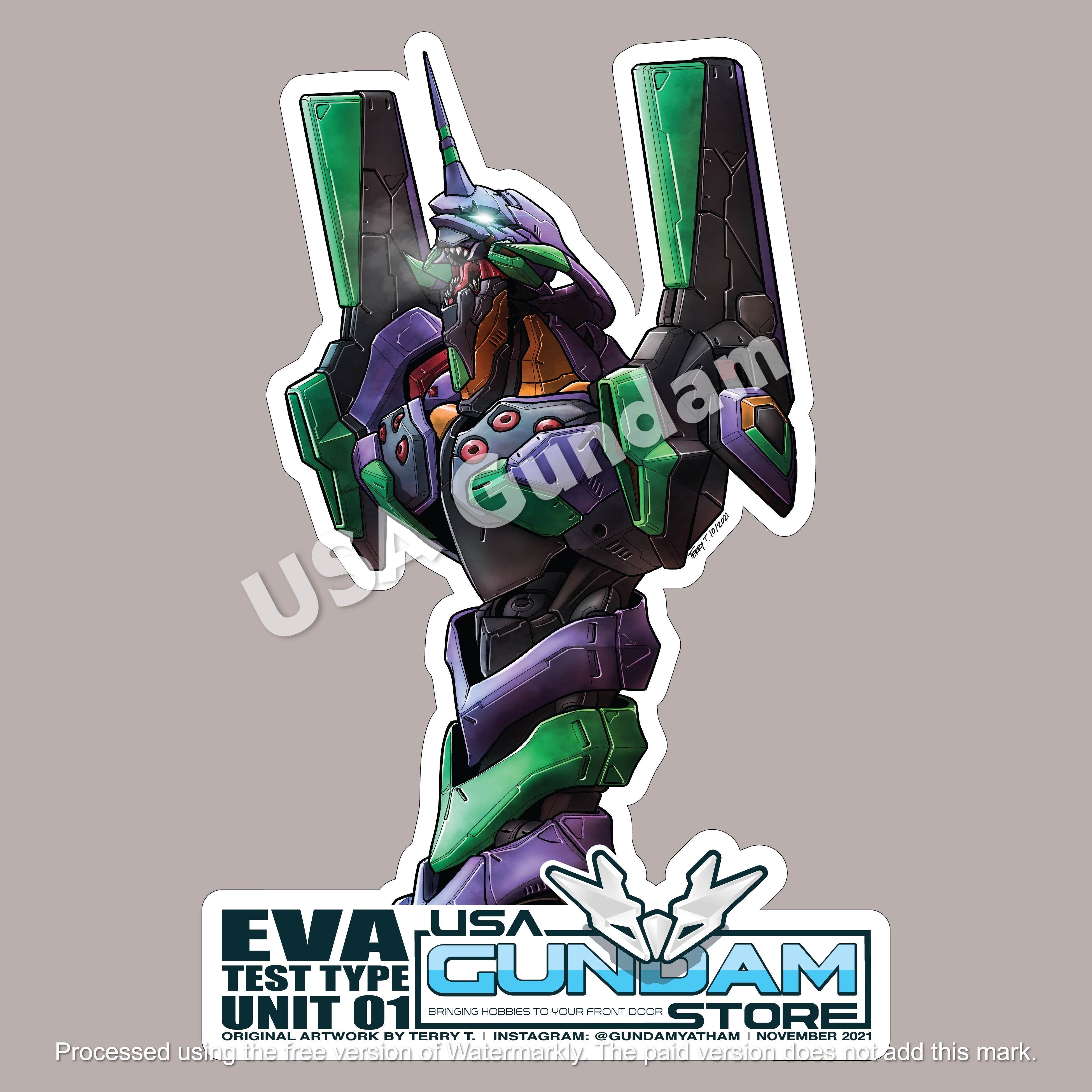 Gundam Eva unit 1 Sticker – USA Gundam Store