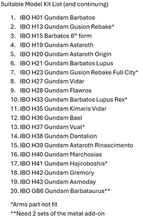 Iron Create Metal Frame for HG 1/144 IBO Series – USA Gundam Store