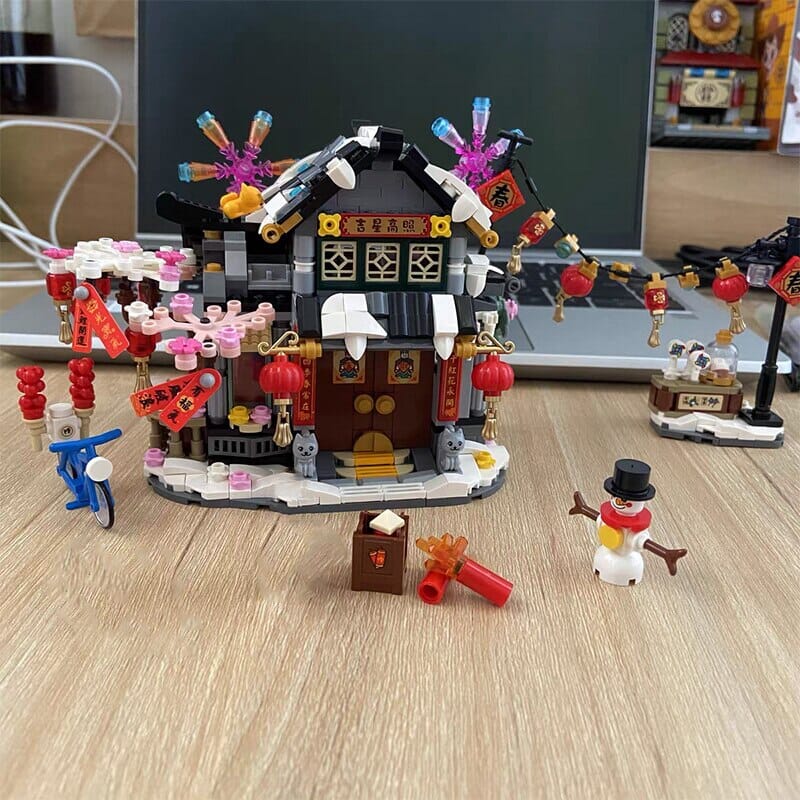 LOZ Mini Blocks 1240 Architecture Spring Festival Winter House Snowman ...