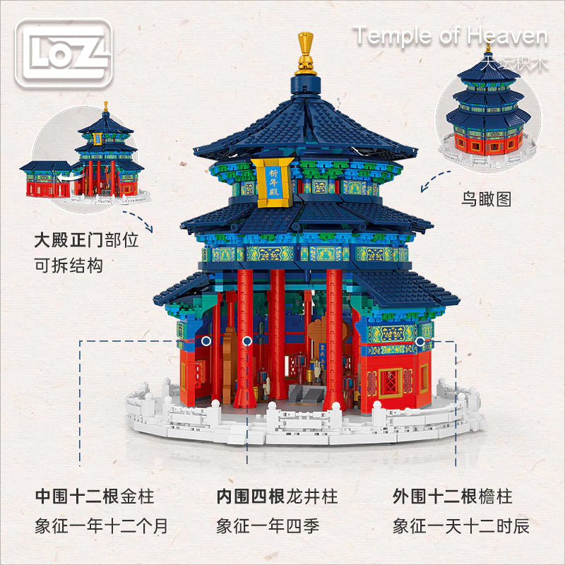 LOZ Architecture Mini Blocks 1068 Temple of Heaven National Tide– USA ...