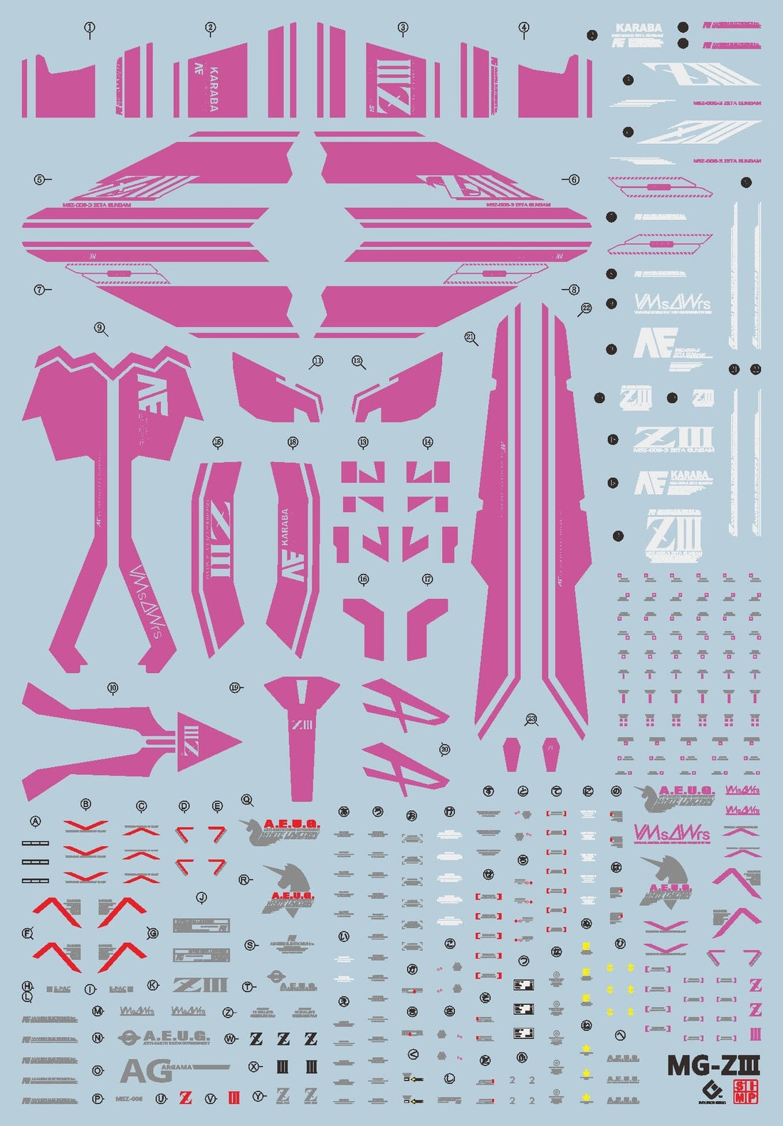 E58 MG Zeta Gundam III (Magenta) Decal Sheet – USA Gundam Store