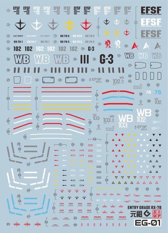 C78 Entry Grade Gundam RX-78-2 Decal Sheet – USA Gundam Store