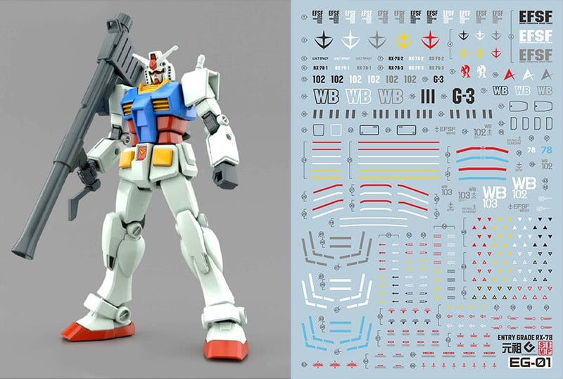 C78 Entry Grade Gundam RX-78-2 Decal Sheet– USA Gundam Store