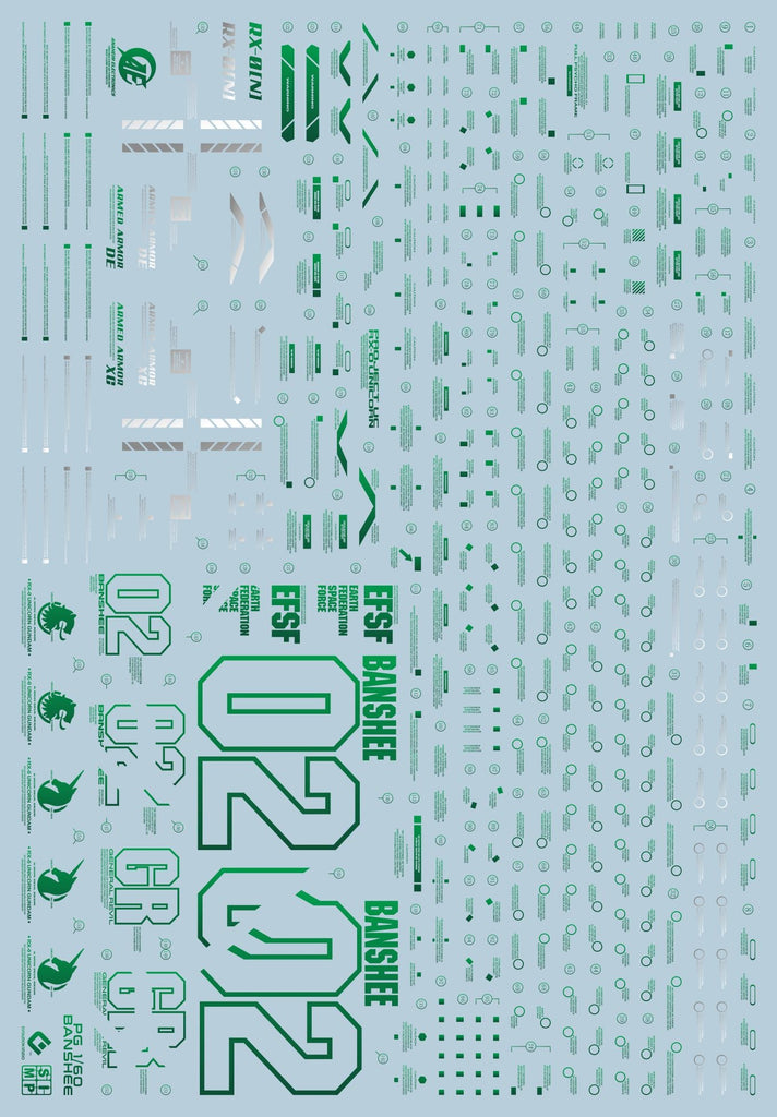 PG Banshee Metallic Green Decal Sheet– USA Gundam Store