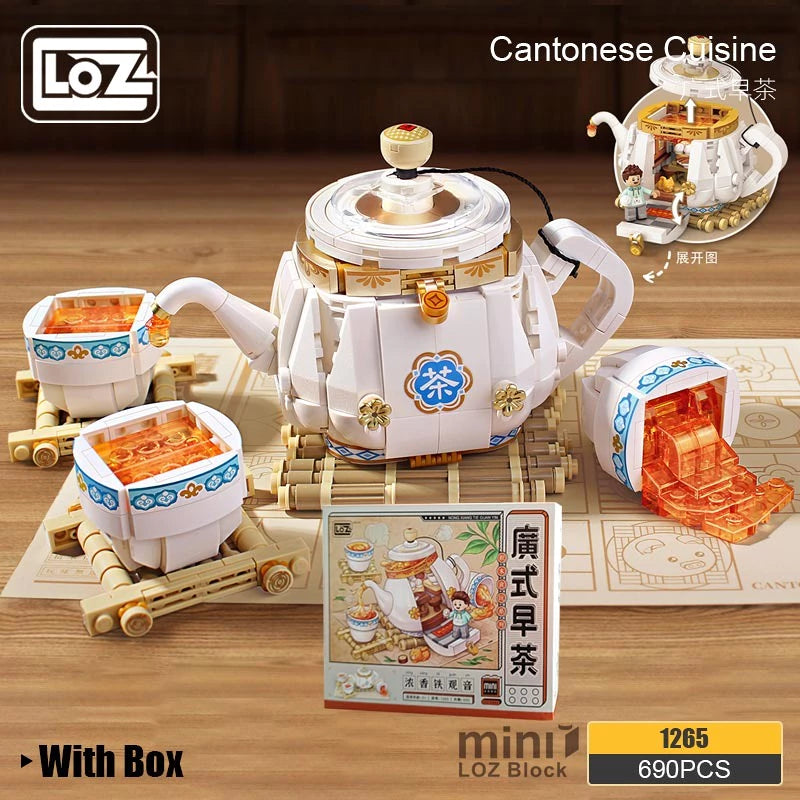 LOZ Food 1265 Cantonese Cuisine Morning Tea Steamer Tea Set– USA Gundam ...