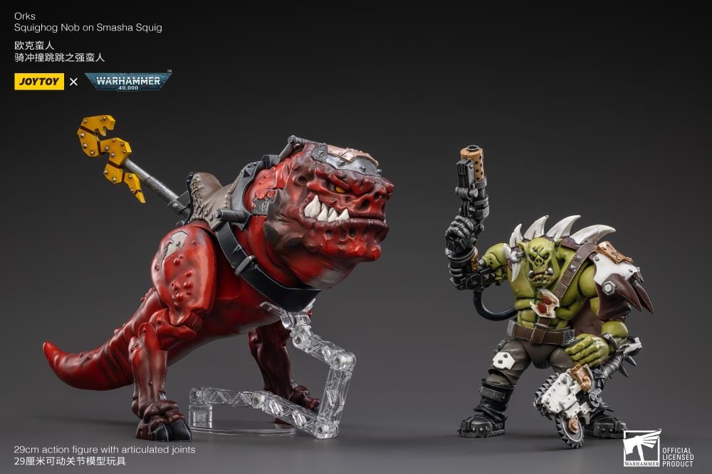 Warhammer 40K Orks Squighog Nob On Smasha Squig 1/18 Scale Figure Set ...