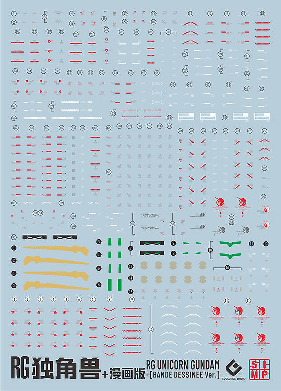 C17 RG Unicorn Gundam Decal Sheet– USA Gundam Store