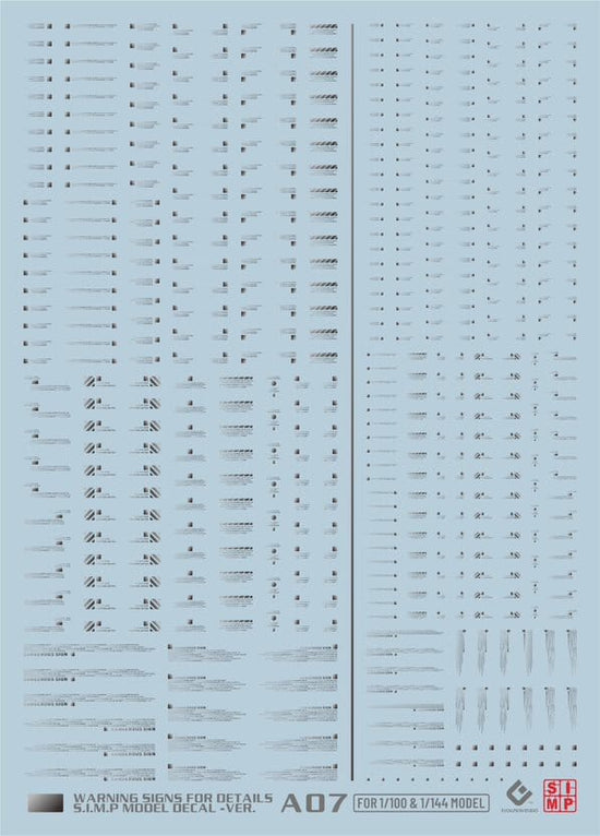 A07-2 General Caution Sign Metallic Silver Decal Sheet – USA Gundam Store